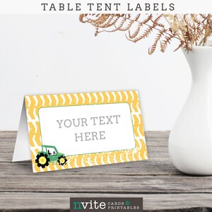 Printable Green Tractor Labels, Sign, Cards, Boys Birthday Party Decor ...