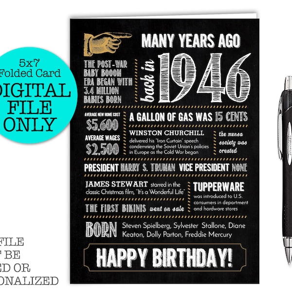 1946 Birthday Card - Etsy