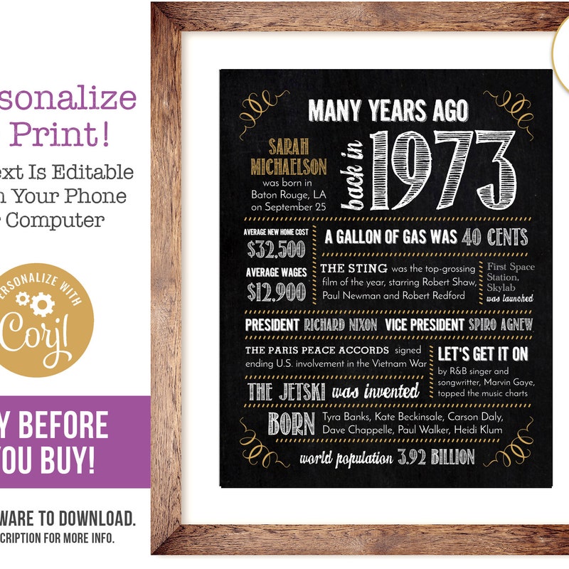 1973 Birthday Decor - Etsy