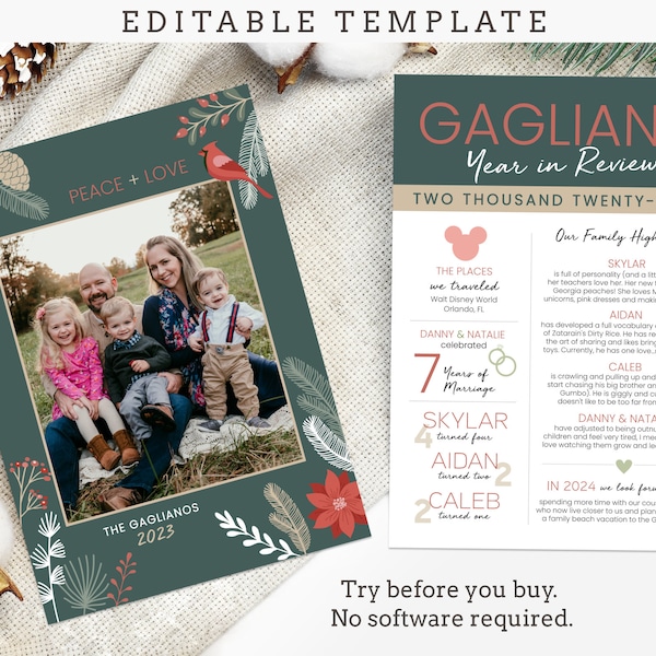 Year in Review Card - Etsy