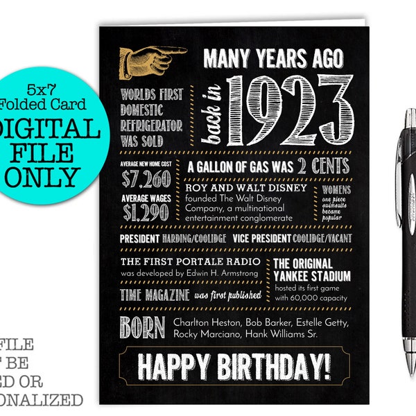 Facts of 1923 - Etsy