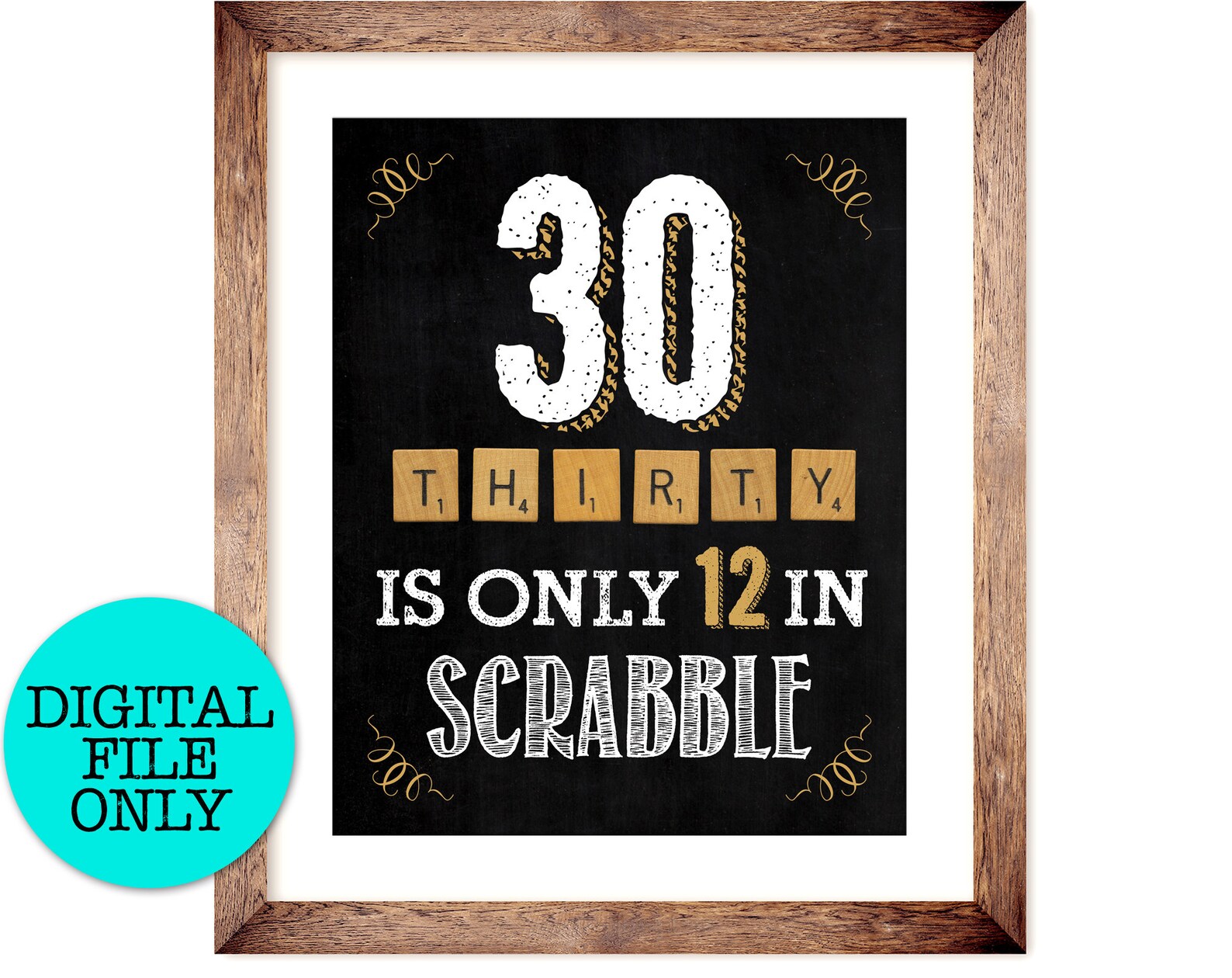 30th Birthday Chalk Sign Decorations / 8x10 four Pack / | Etsy