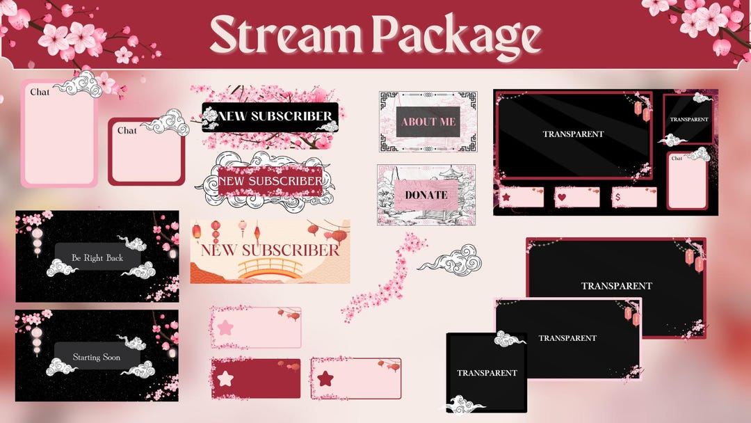Sakura Twitch Overlay | Cherry Blossom, Lofi, Sakura Aesthetic ...