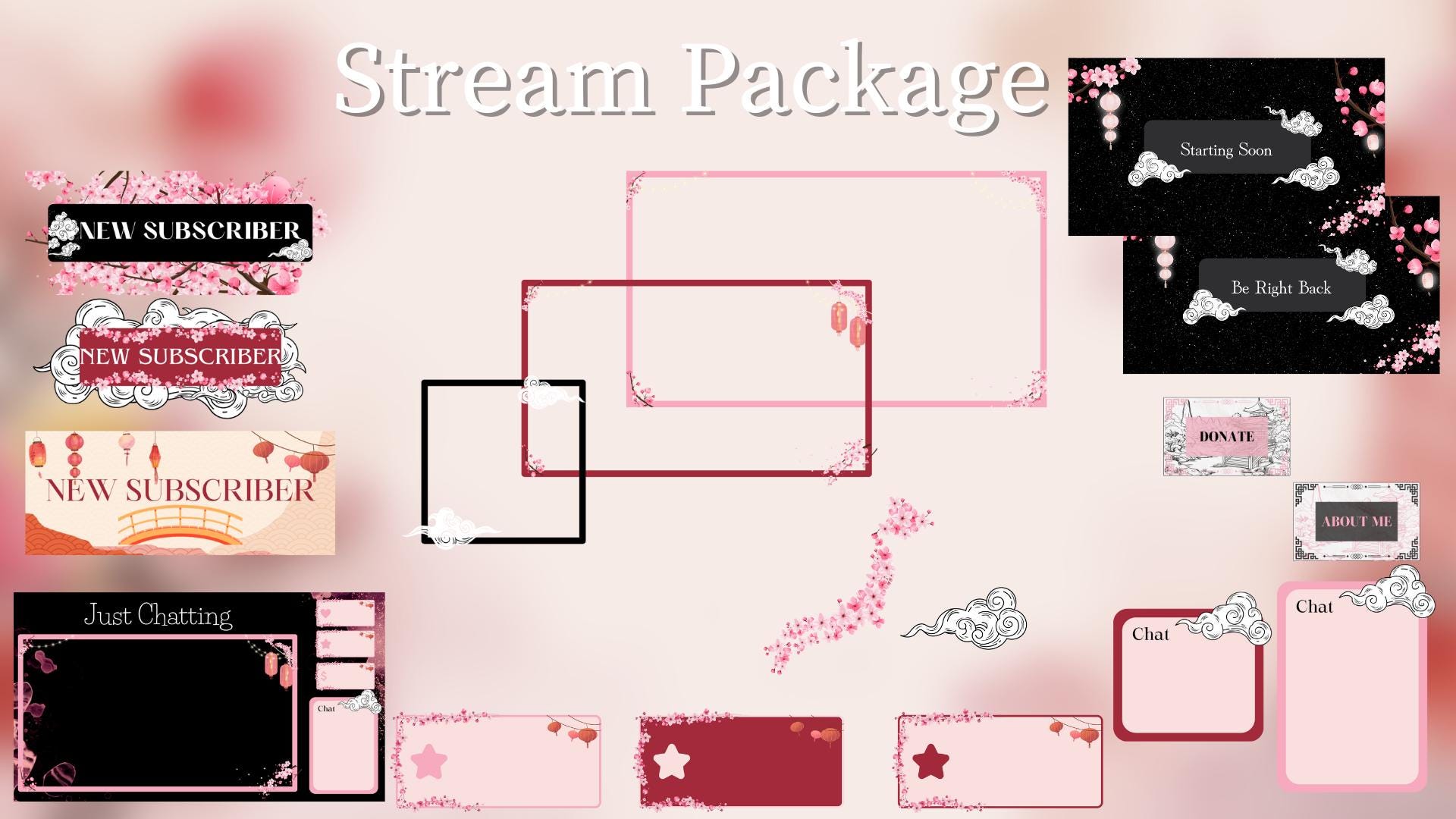 Sakura Twitch Overlay Cherry Blossom, Sakura Aesthetic, Clouds ...