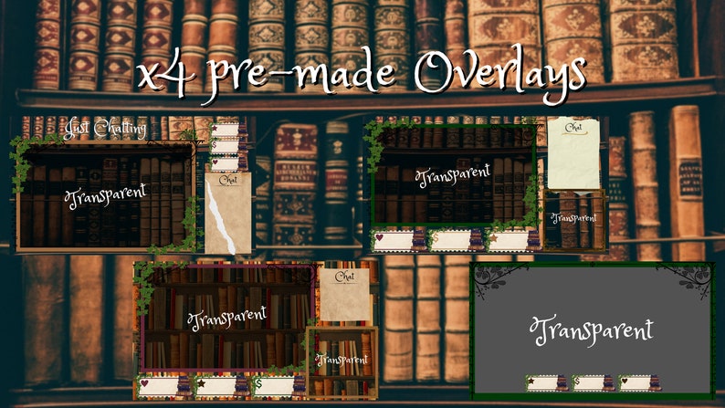 Cozy Twitch Overlay | Dark Academia, Lofi, Books, Aesthetic, Nature ...