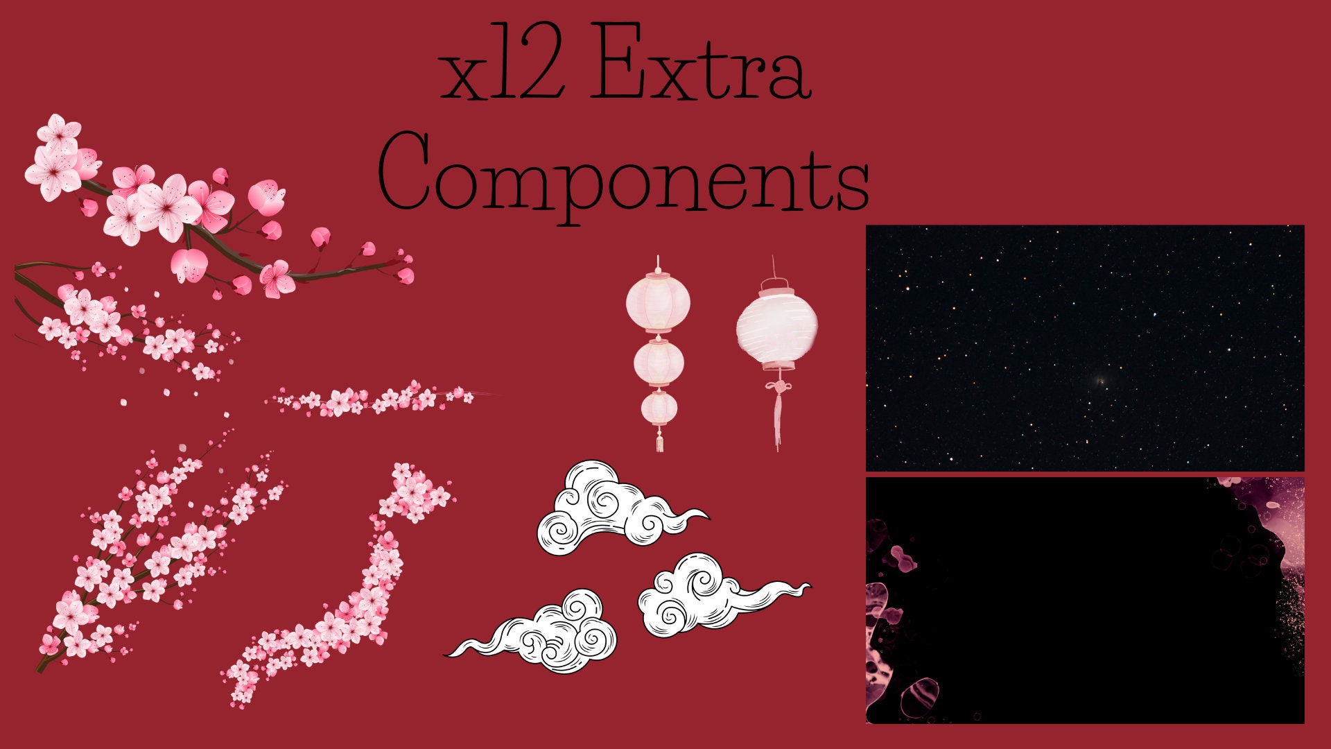 Sakura Twitch Overlay Cherry Blossom, Sakura Aesthetic, Clouds ...