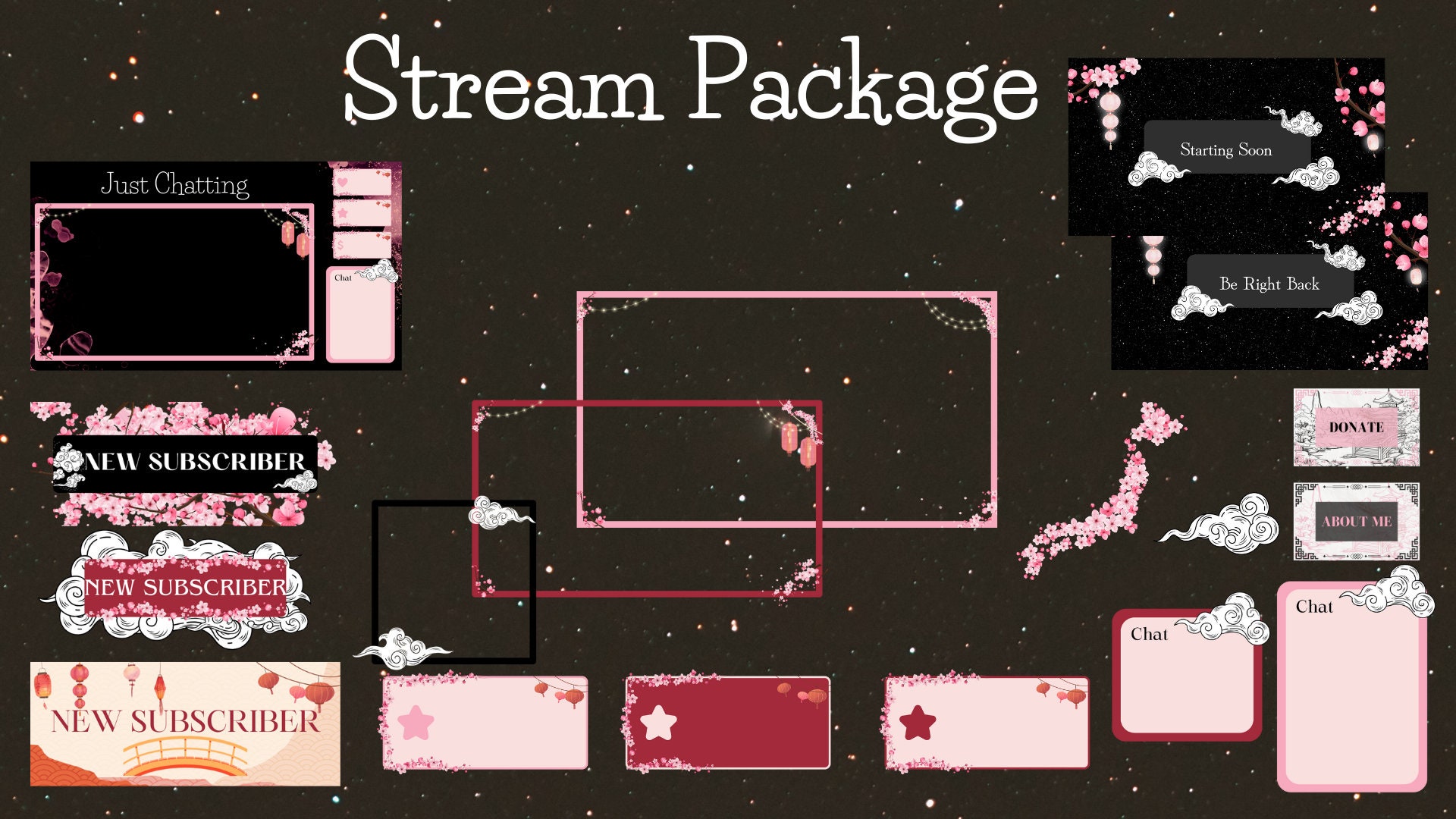 Sakura Twitch Overlay Cherry Blossom, Sakura Aesthetic, Clouds ...