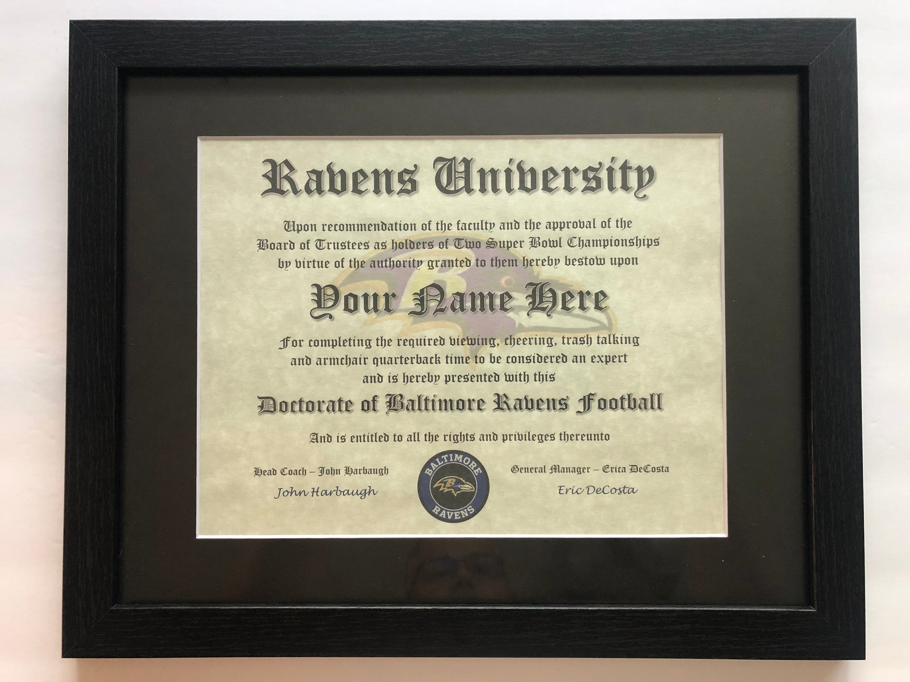 AFC Central 1 Fan Diploma Certificate for Man Cave Pittsburgh - Etsy