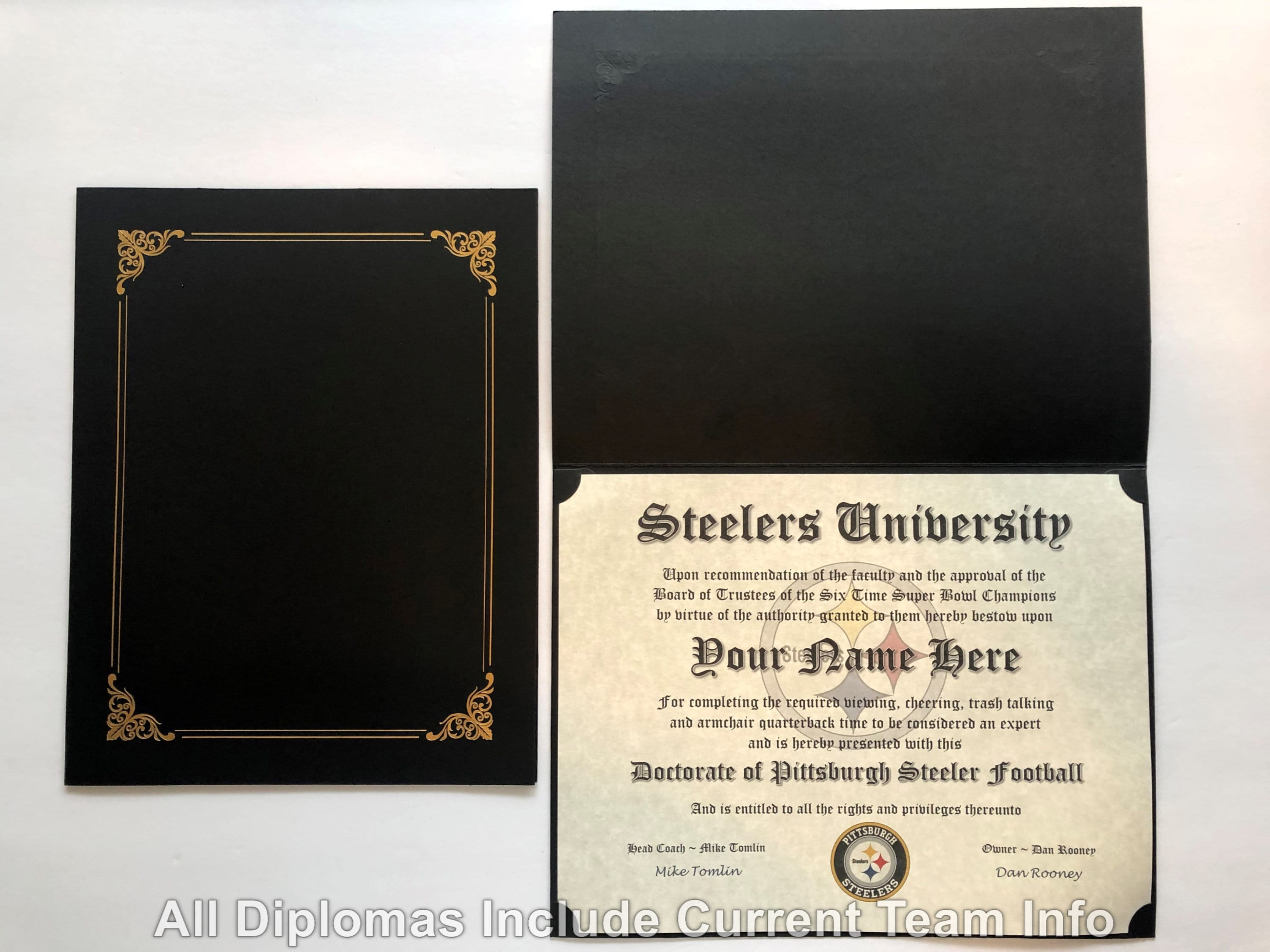 AFC Central 1 Fan Diploma Certificate for Man Cave Pittsburgh - Etsy