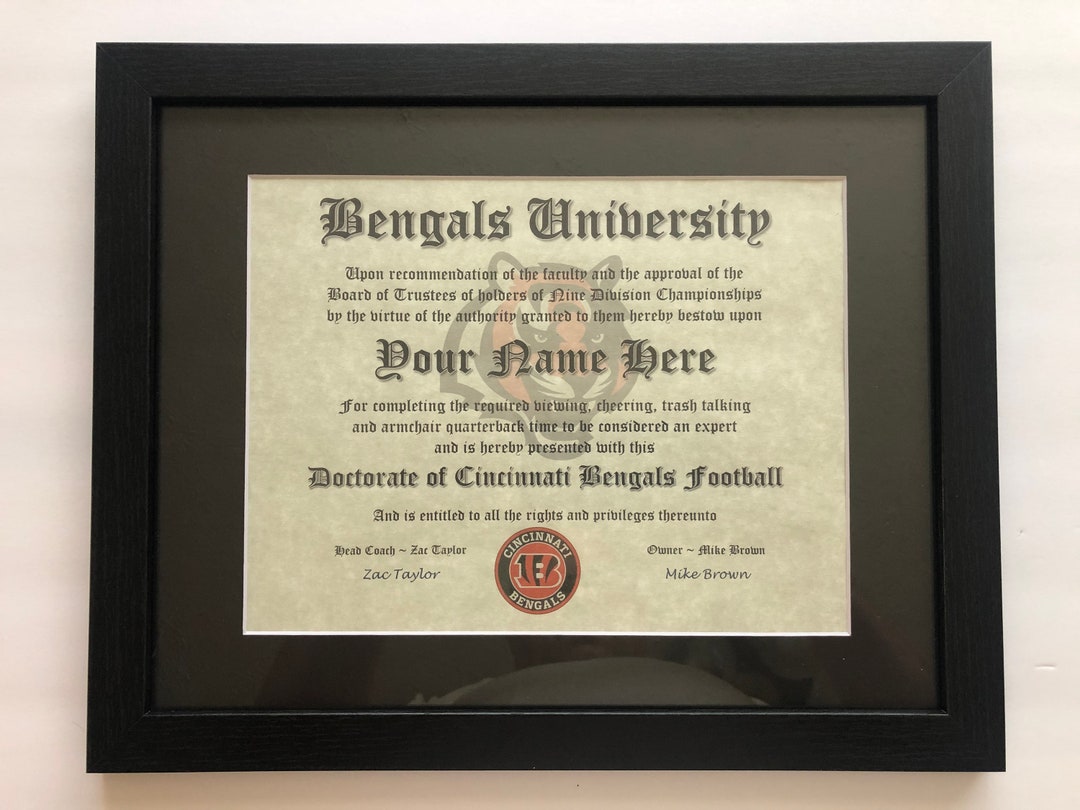 AFC Central #1 Fan Diploma Certificate for Man Cave Pittsburgh ...