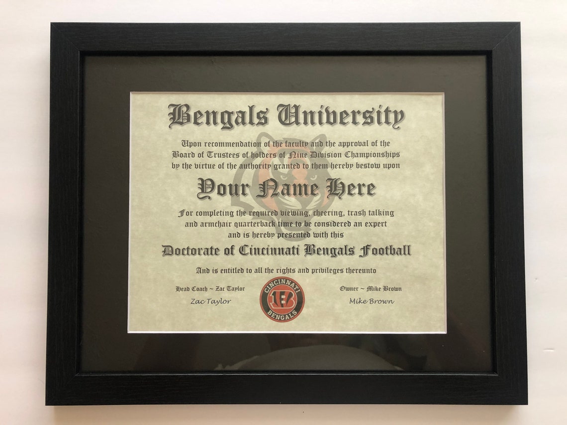 AFC Central 1 Fan Diploma Certificate for Man Cave Pittsburgh - Etsy