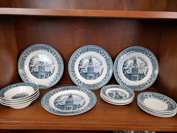 Royal China Colonial Heritage Blue Dogwood Floral Dish Set | Etsy