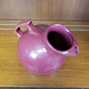 Burgundy Ball Pitcher UHL Pottery From the 1940s Primitive Pottery - Etsy