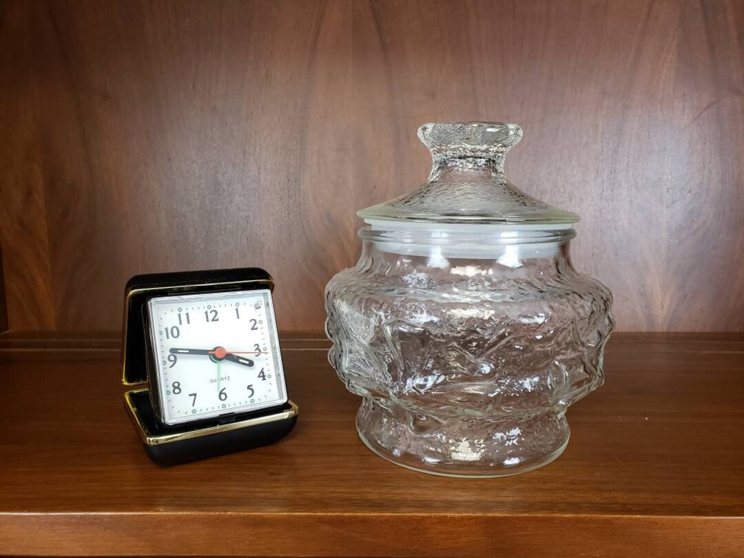 Anchor Hocking Canister Rainflower Big MOD Flower Rain Texture - Etsy