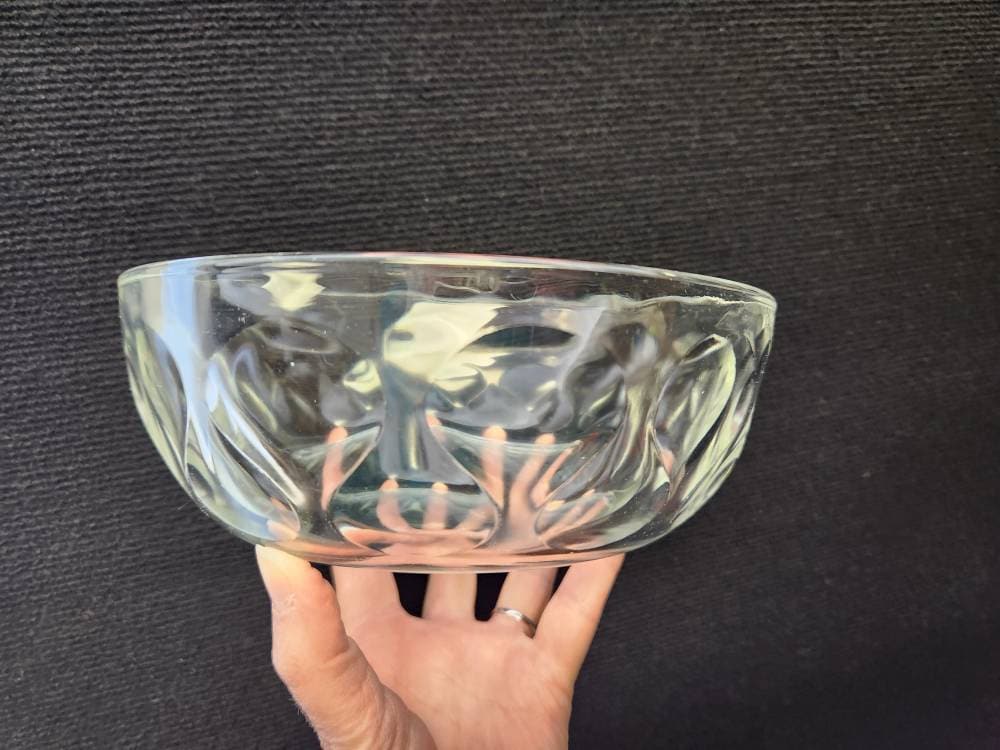 Pyrex Teardrop Bowl Set of 2 Clear Glass Thumbprint Bowls - Etsy