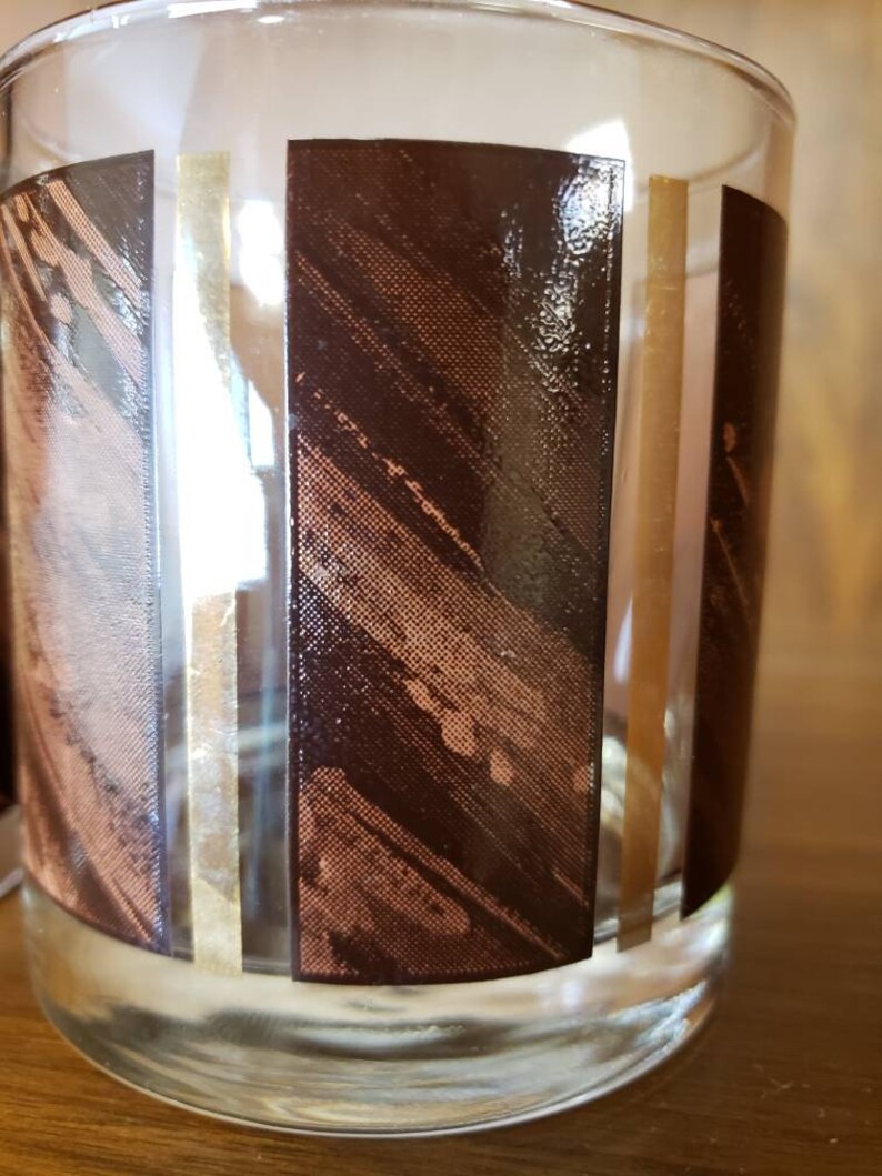 Libbeys Wood Grain Vintage Short Rocks Whiskey Glasses Wood - Etsy