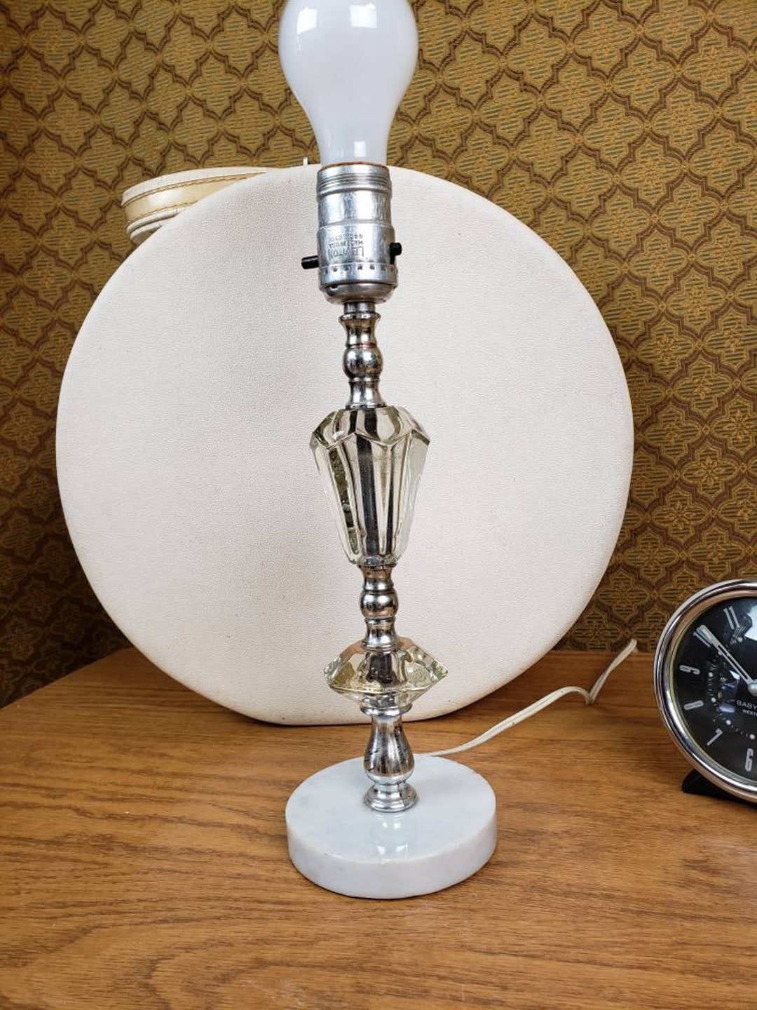 Vintage Clear Glass Lamp Small Accent Light - Etsy