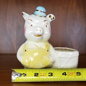 Shawnee Pottery Roly Poly Pig Planter With Pastel Colors and Gold ...