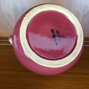 Burgundy Ball Pitcher UHL Pottery From the 1940s Primitive Pottery - Etsy