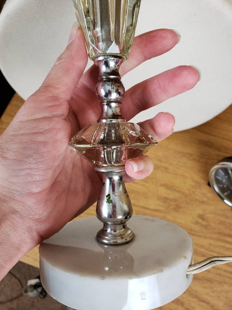 Vintage Clear Glass Lamp Small Accent Light - Etsy