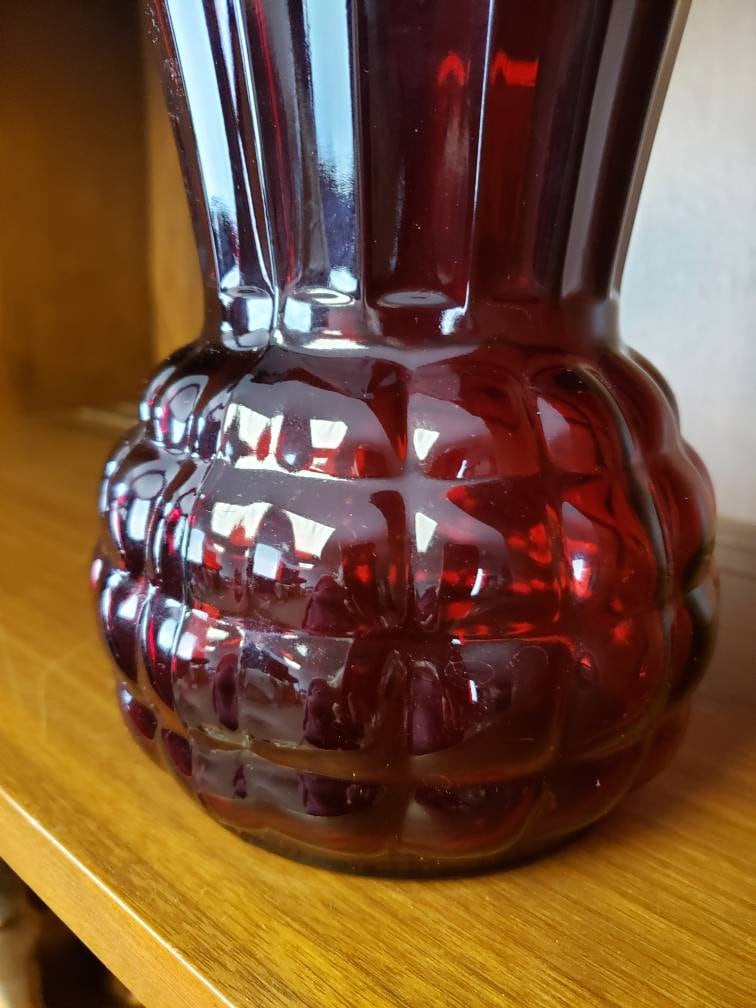 Ruby Red Vase Anchor Hocking Red Pineapple Vase - Etsy