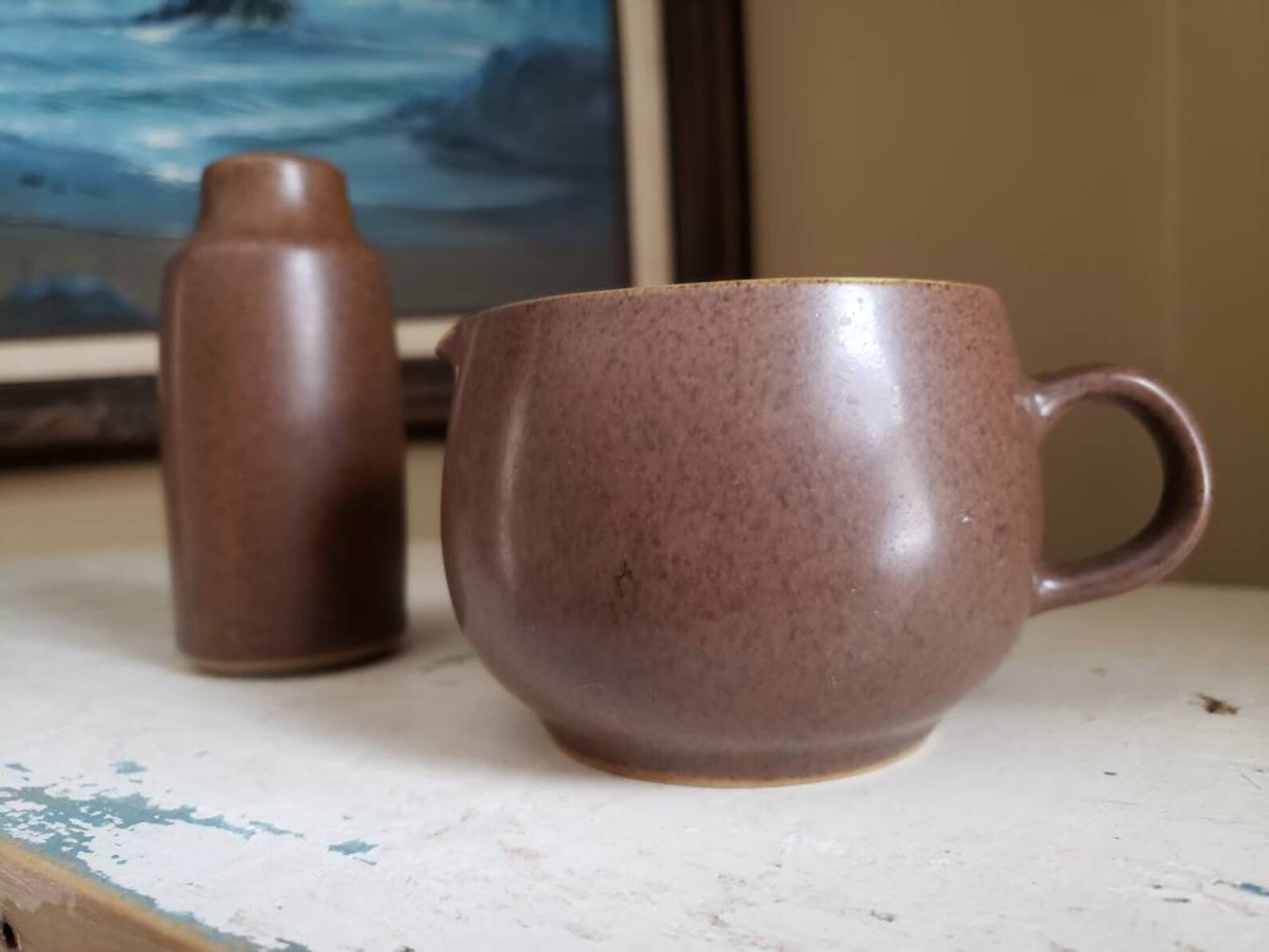Denby Langley Russet Shaker and Creamer Set of 2 Tan Specks Brown ...