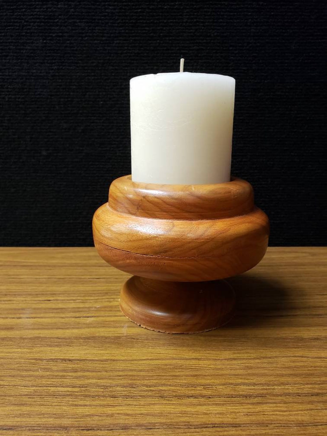 Wood Turned Candlestick Holder - Etsy
