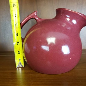 Burgundy Ball Pitcher UHL Pottery From the 1940s Primitive Pottery - Etsy