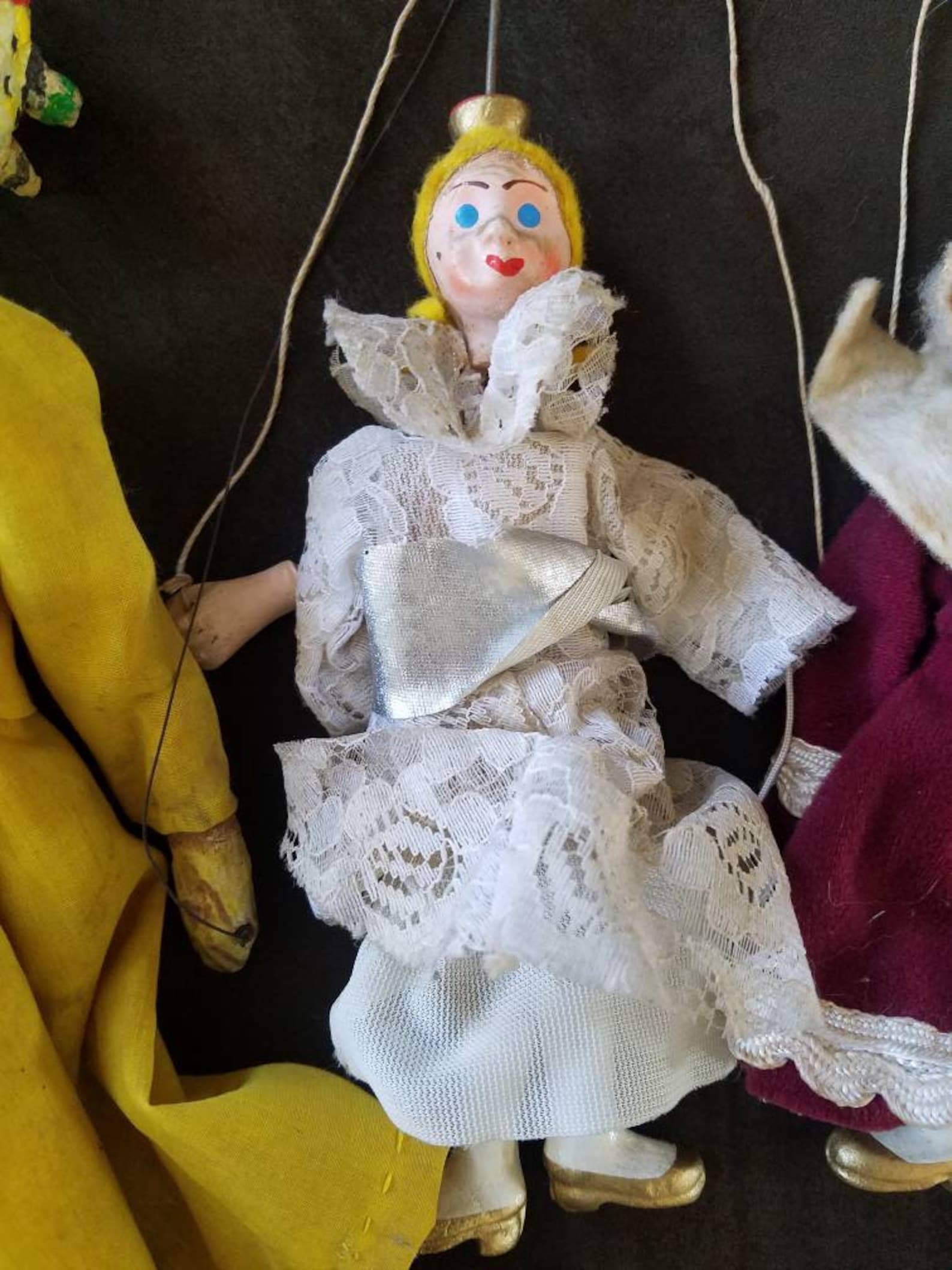 Vintage string puppet set marionette dolls | Etsy