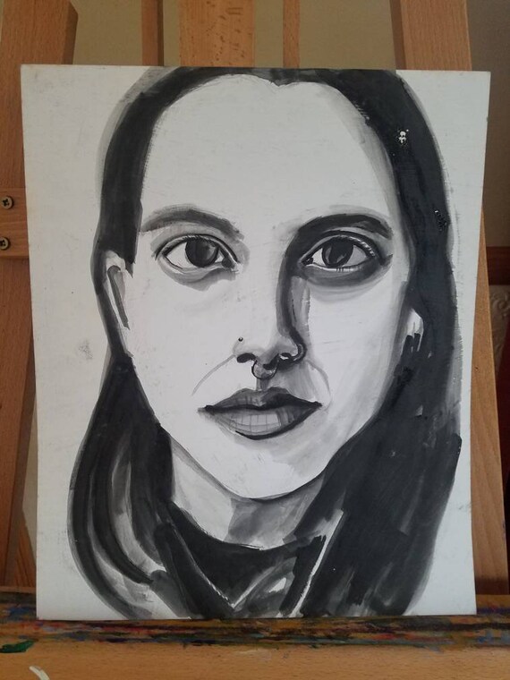 Pen and Ink Drawing of Anna a Women's Portrait Original | Etsy