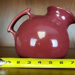 Burgundy Ball Pitcher UHL Pottery From the 1940s Primitive Pottery - Etsy