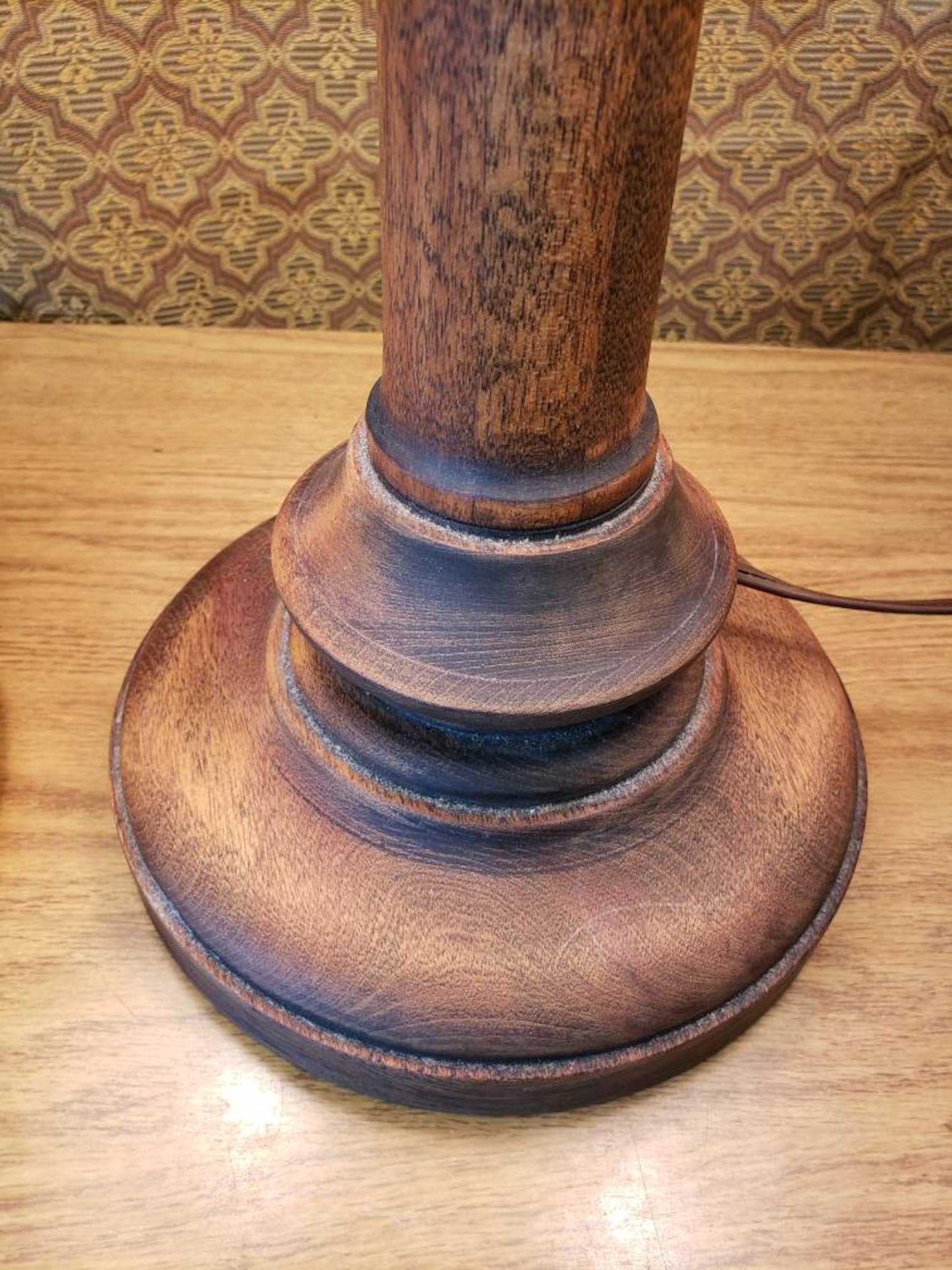 Wood Lamp Mid Century Modern Twin Bulb Solid Wood Table Lamp - Etsy