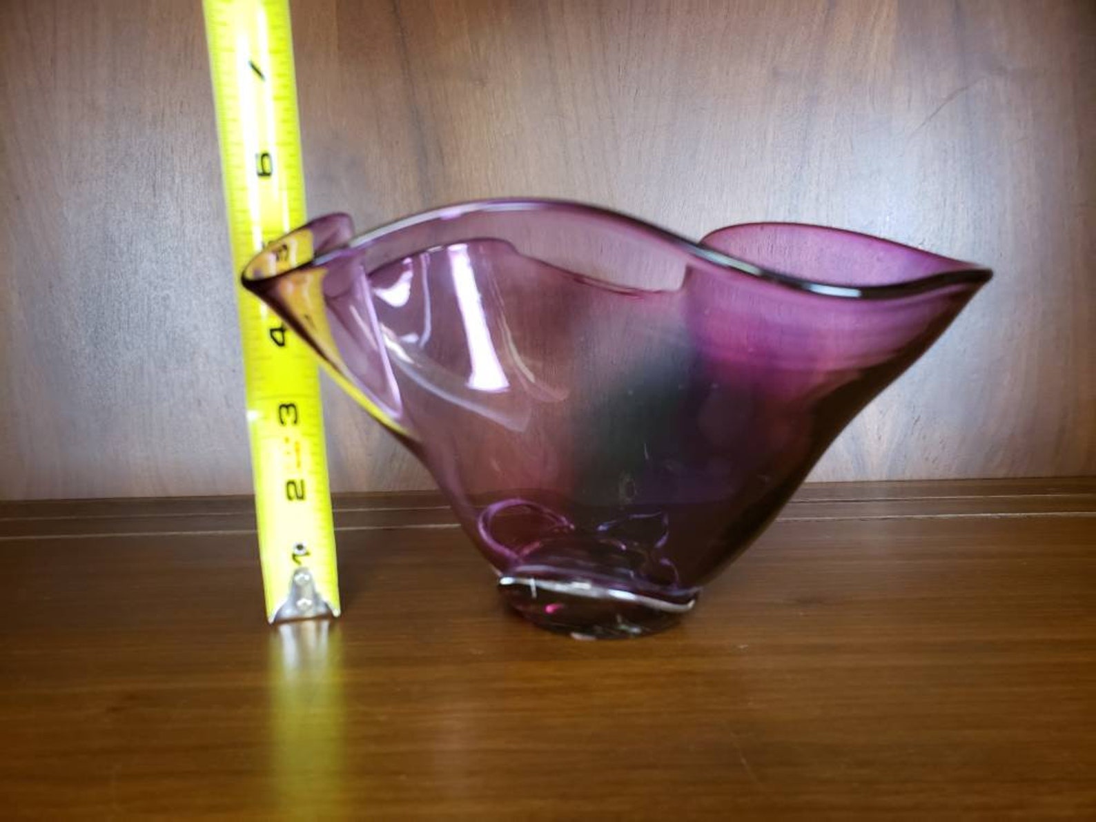 Purple Free Form Bowl With Hints of Blue Artist Signed - Etsy