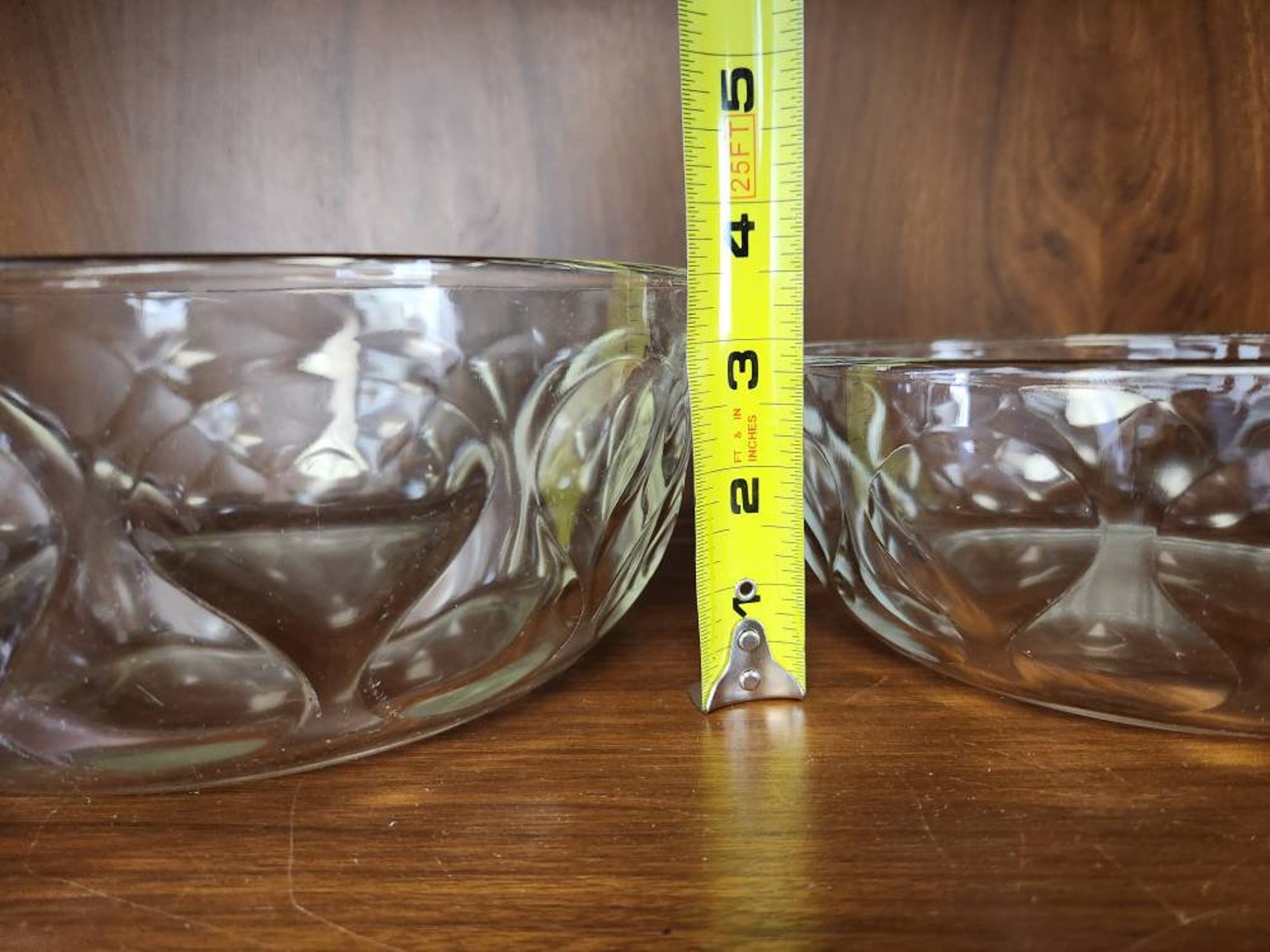 Pyrex Teardrop Bowl Set of 2 Clear Glass Thumbprint Bowls - Etsy