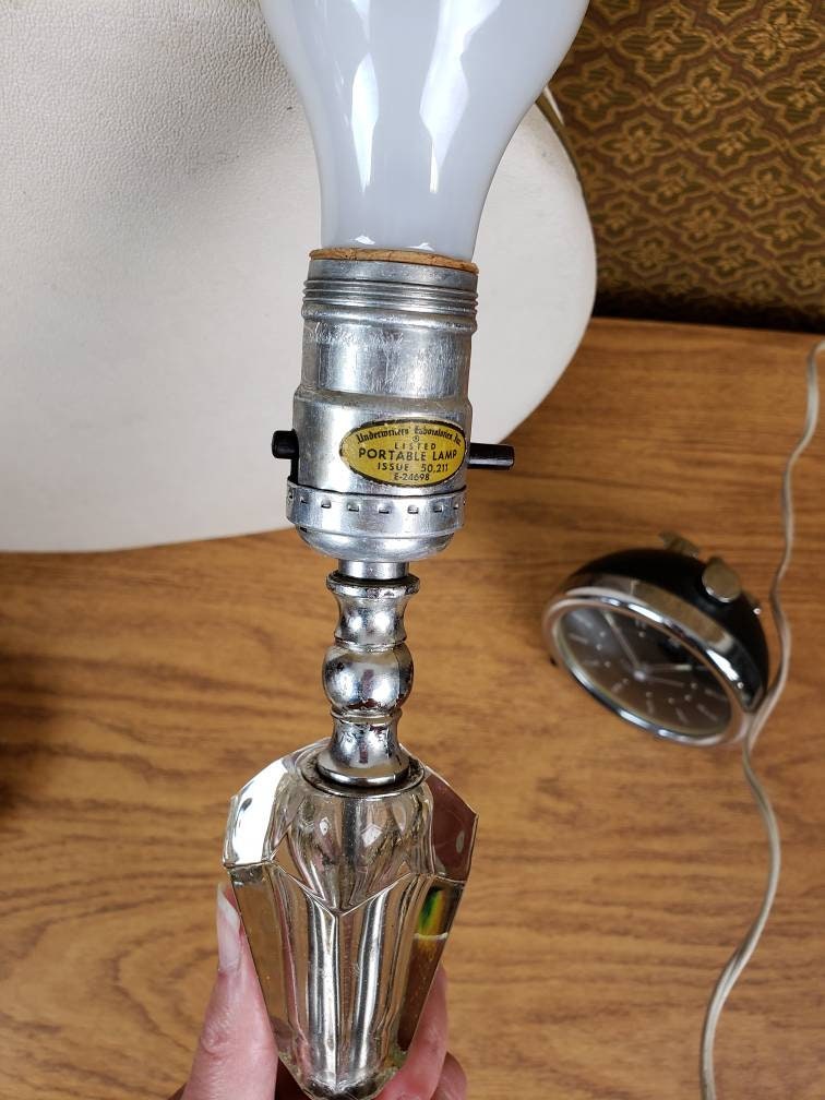 Vintage Clear Glass Lamp Small Accent Light - Etsy