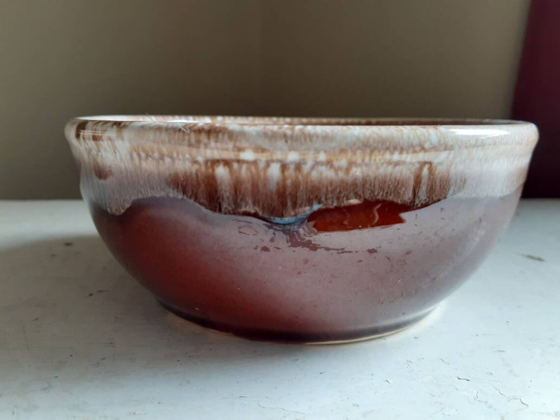 McCoy brown drip soup or cereal bowl set of 4 bottom stamp | Etsy