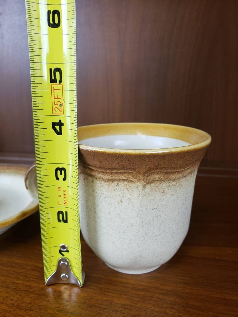 Mikasa Whole Wheat cup and saucer set of 4 E8000 brown and | Etsy