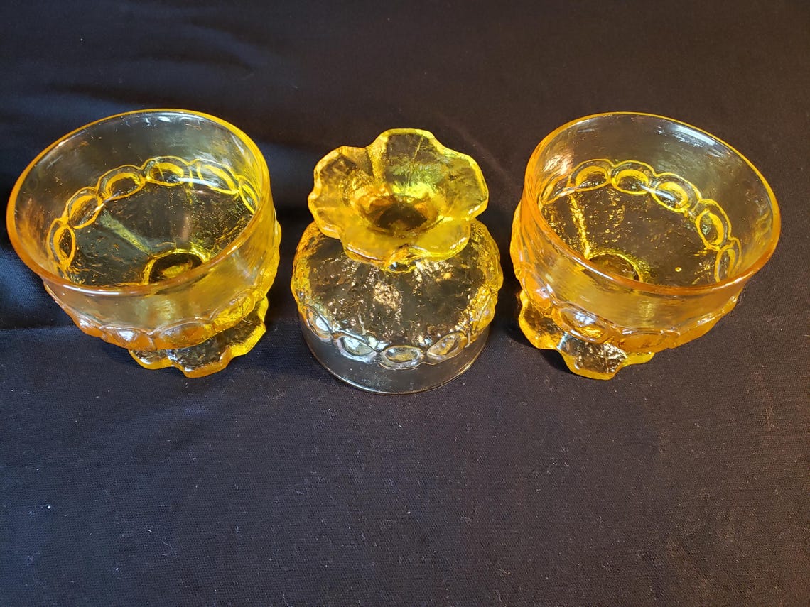 Tiffin Franciscan Madeira Cornsilk Yellow Sherberts Set of 3 Vintage ...
