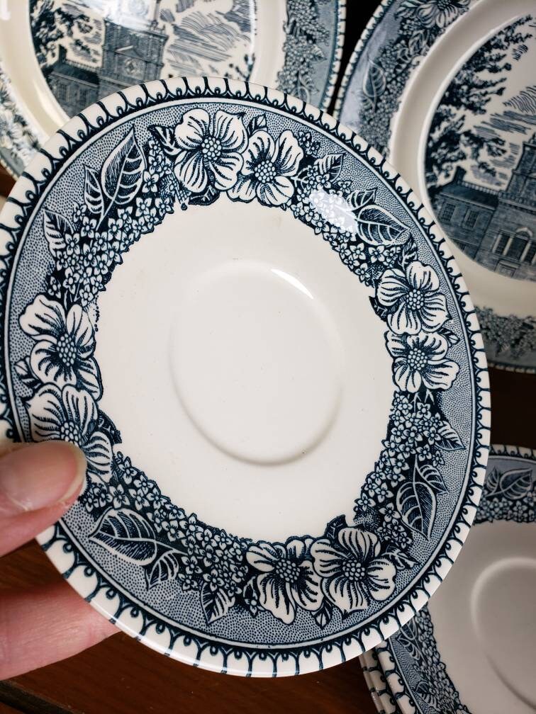 Royal China Colonial Heritage Blue Dogwood Floral Dish Set | Etsy