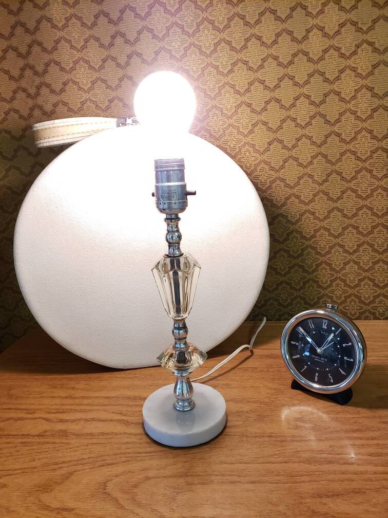 Vintage Clear Glass Lamp Small Accent Light - Etsy