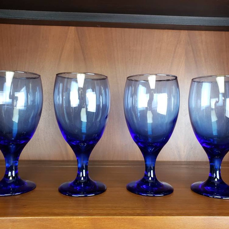 Cobalt Blue Goblets - Etsy