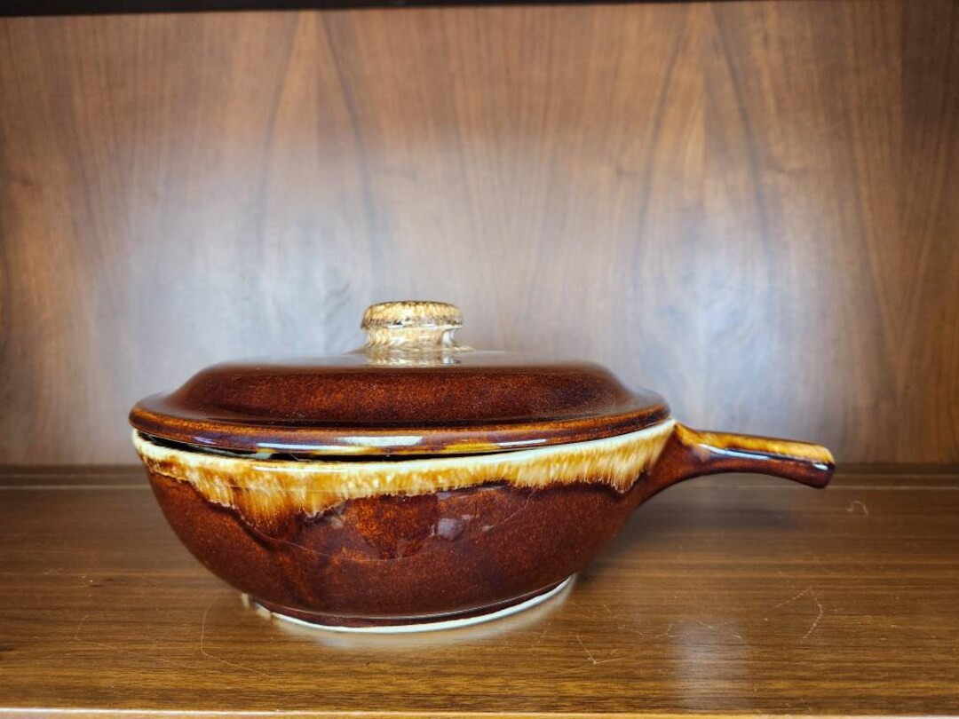 Kathy Kale Brown Drip Crock With Handle Large Handled Crock - Etsy