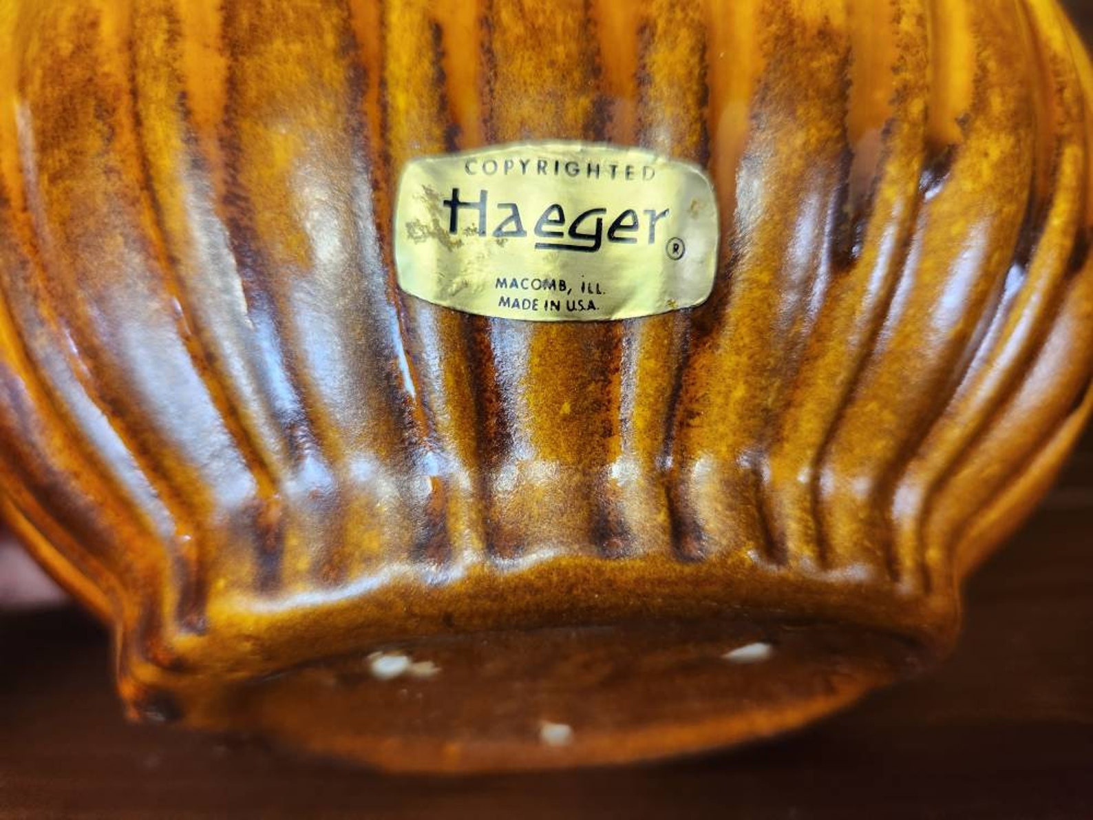 Haeger Pottery Oval Ribbed Planter in Rust and Brown Toned 4020 - Etsy