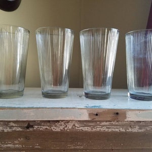 Vintage Anchor Hocking Highball Glass Tumbler Set of 4 Heavy Clear ...
