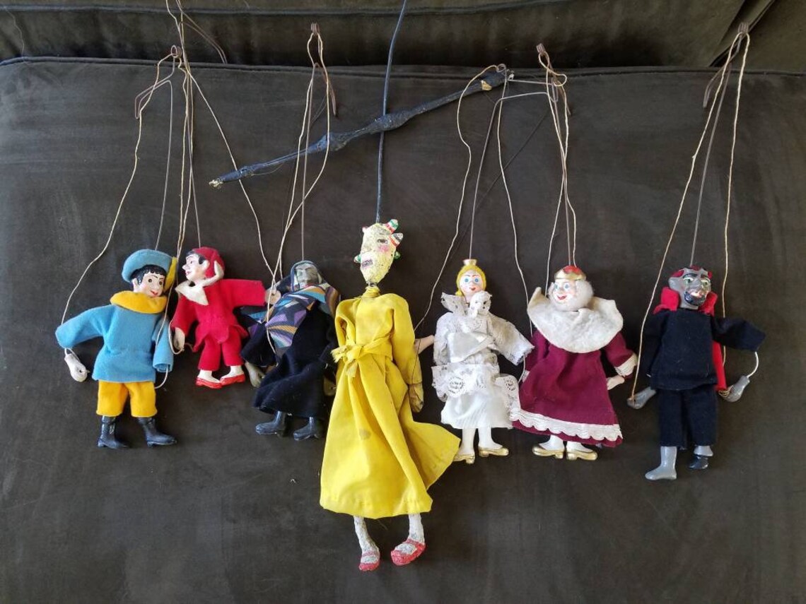 Vintage string puppet set marionette dolls | Etsy