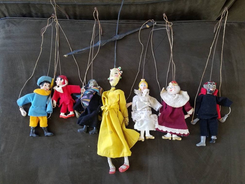 Vintage string puppet set marionette dolls | Etsy