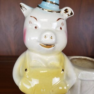 Shawnee Pottery Roly Poly Pig Planter With Pastel Colors and Gold ...