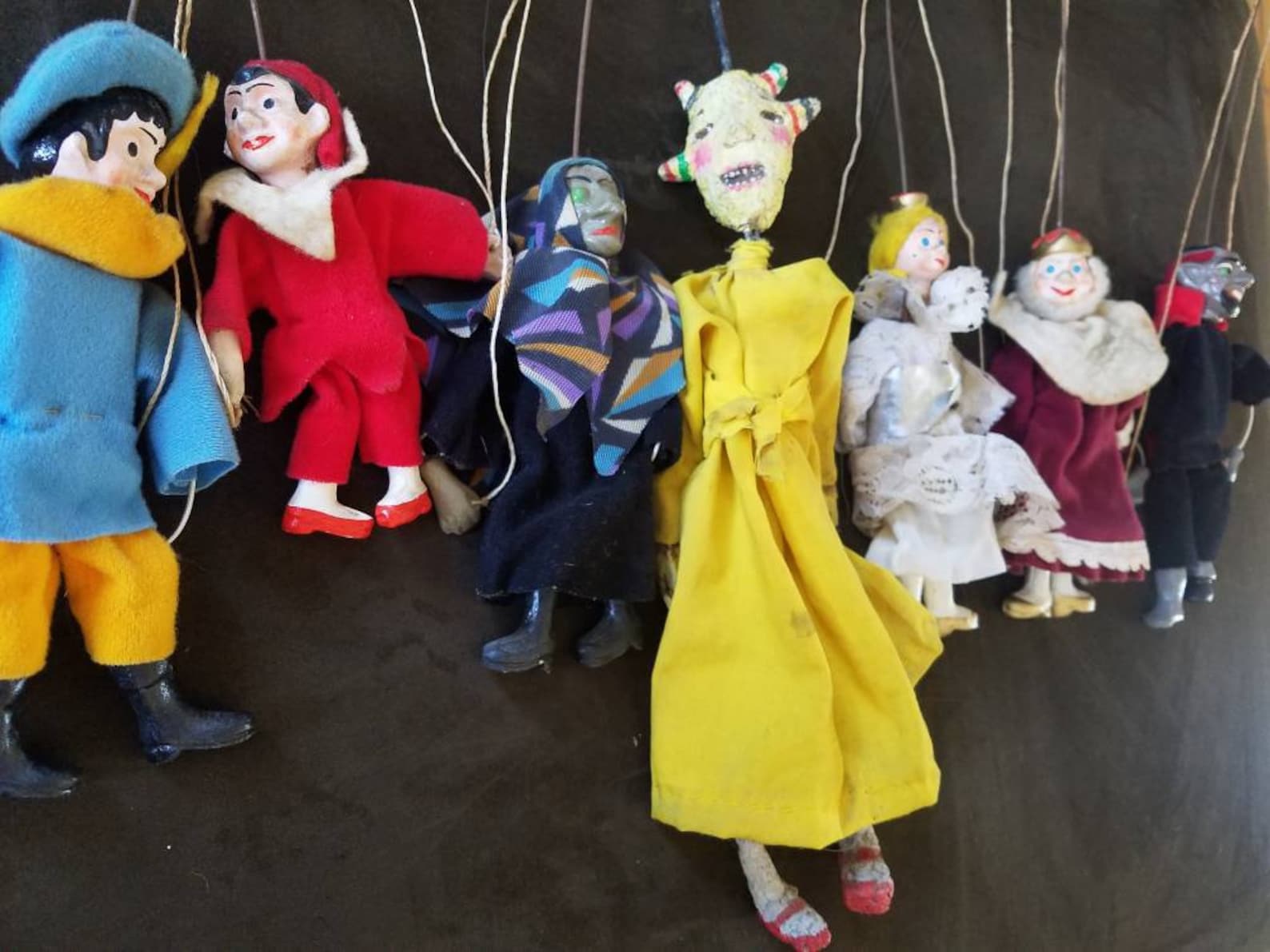 Vintage string puppet set marionette dolls | Etsy