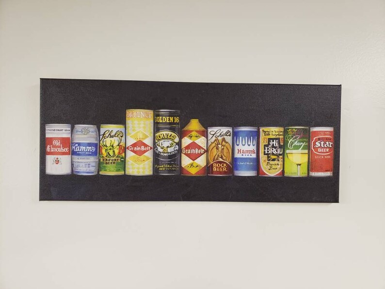 Beer Can Print Beer Can Collection a Row of Vintage and Retro | Etsy