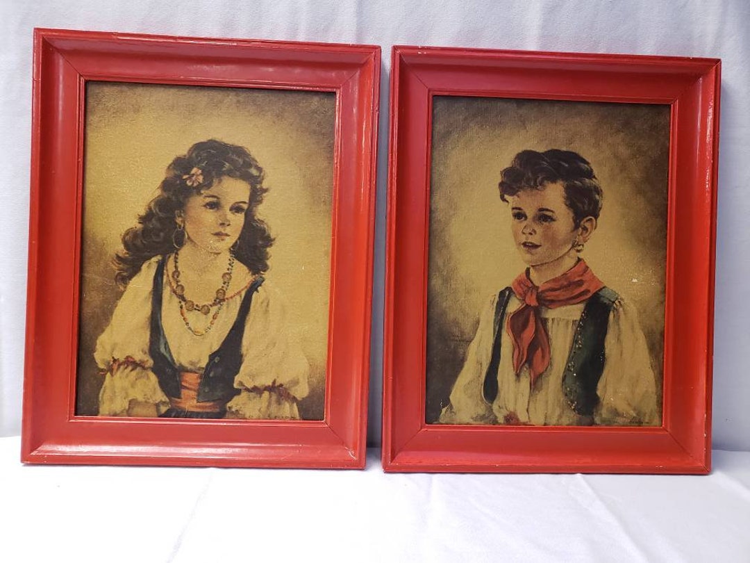 Vintage Print Set Elena Chico Woman and Man Old World Western Spanish ...